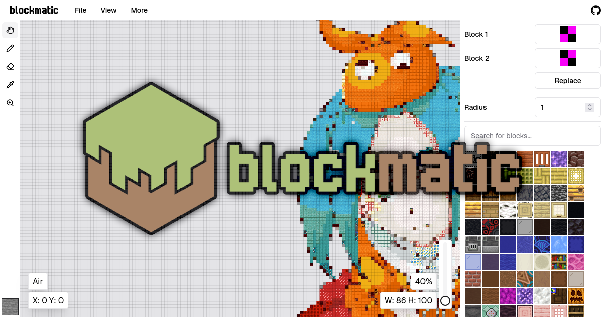 blockmatic — minecraft pixel art editor